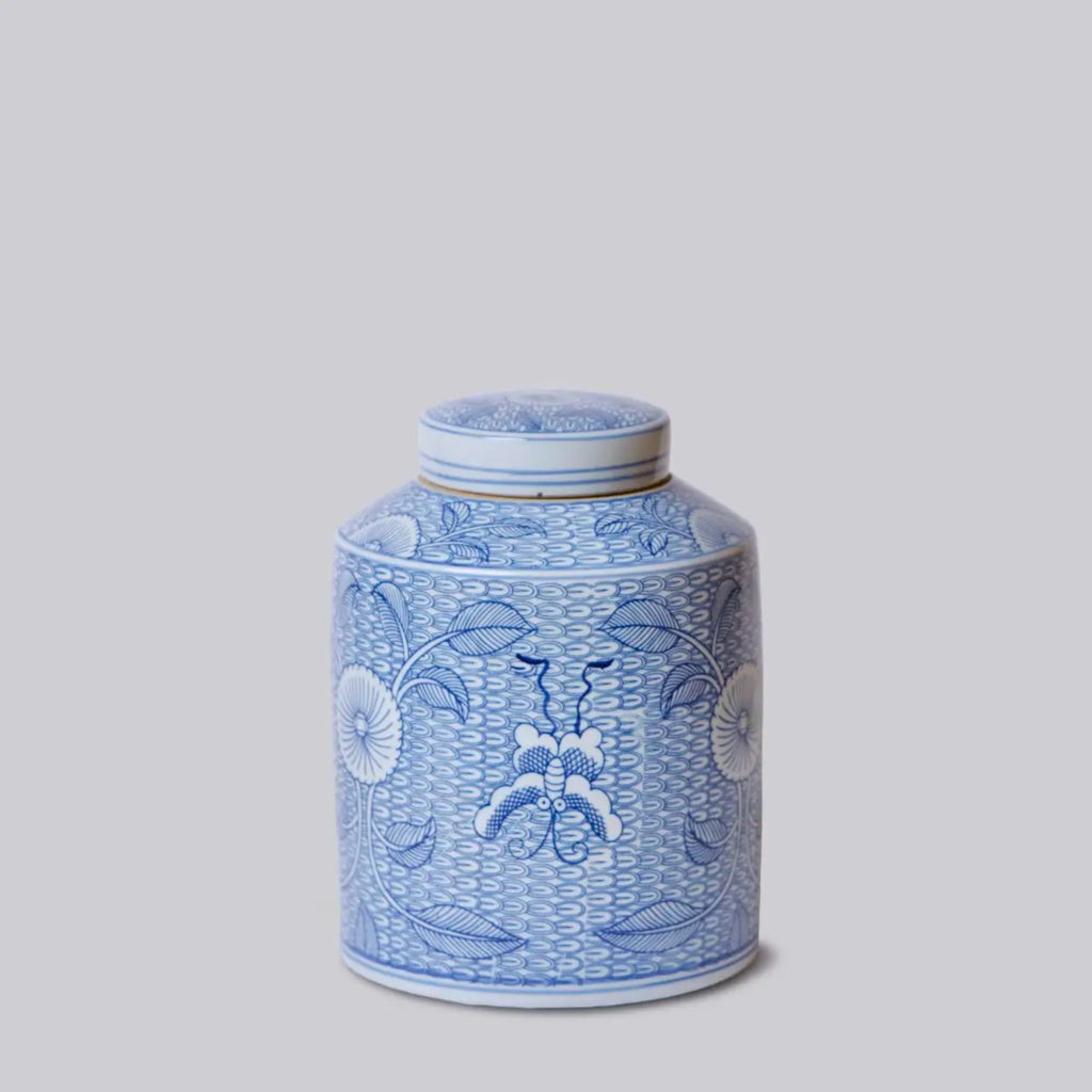 Deco Peony Blue and White Porcelain Canister – houseoflilac